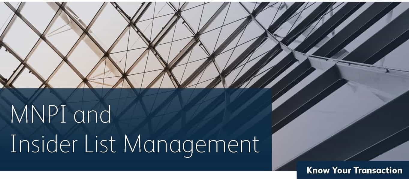 MNPI Remains a High Risk Area for Compliance
